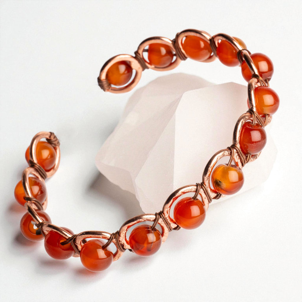 Koperen Armband met Carneool - Energie & Focus – DEVA LOVES